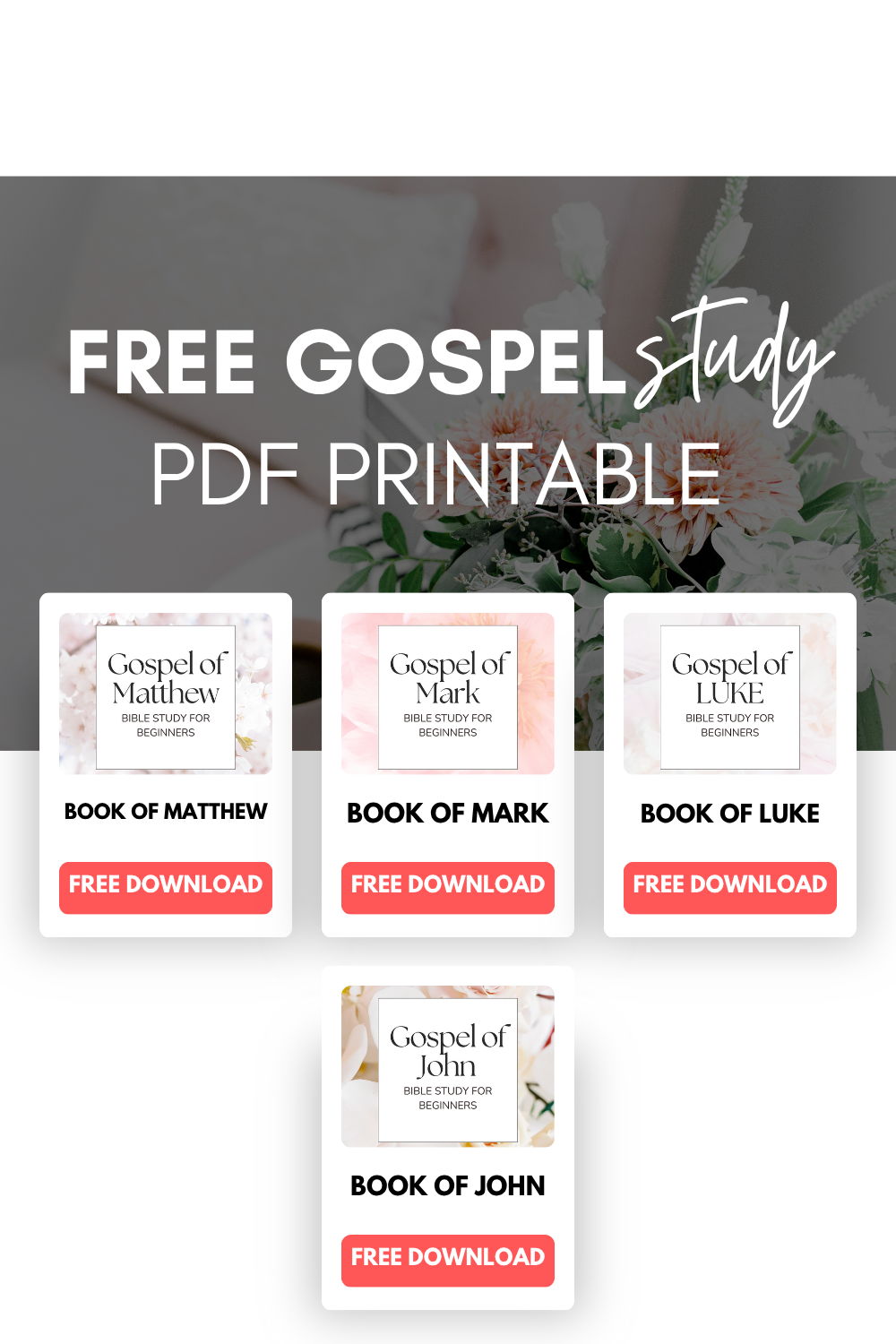 4 Gospels Bible Study Free Printable PDF (Chapter by Chapter)